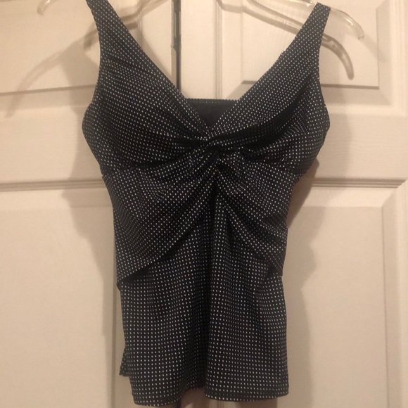 Talbots | Swim | Talbots Sz Blackwhite Polka Dot Twist Tankini Top ...